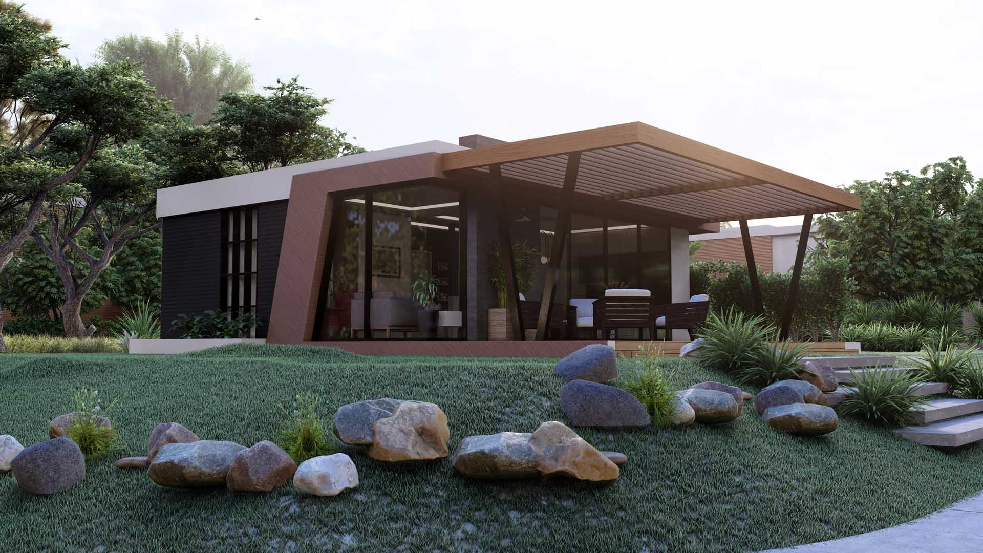 7x9 Meters Cabin House FLOORPLAN 2 Bedroom House Plan Tiny House 1 ...