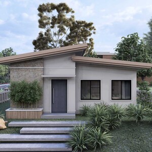 8x10 Meters Small House FLOORPLAN 2 Bedroom House Plan Modern Small ...