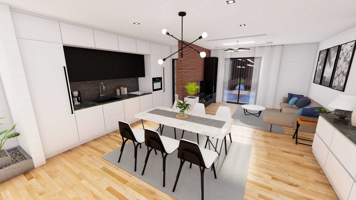 6x10 Meters House FLOORPLAN and ELEVATION 2 Bedroom House Plan Modern ...