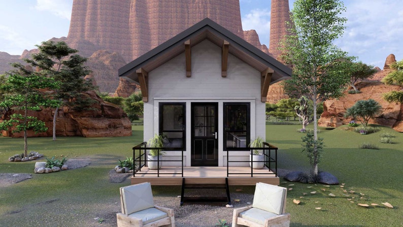 4x8 Meters Small House FLOORPLAN 1 Bedroom House Plan Modern Small ...