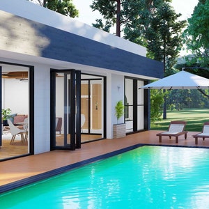 6x16 Meters Modern House FLOORPLAN 2 Bedrooms House Plan Modern Small ...