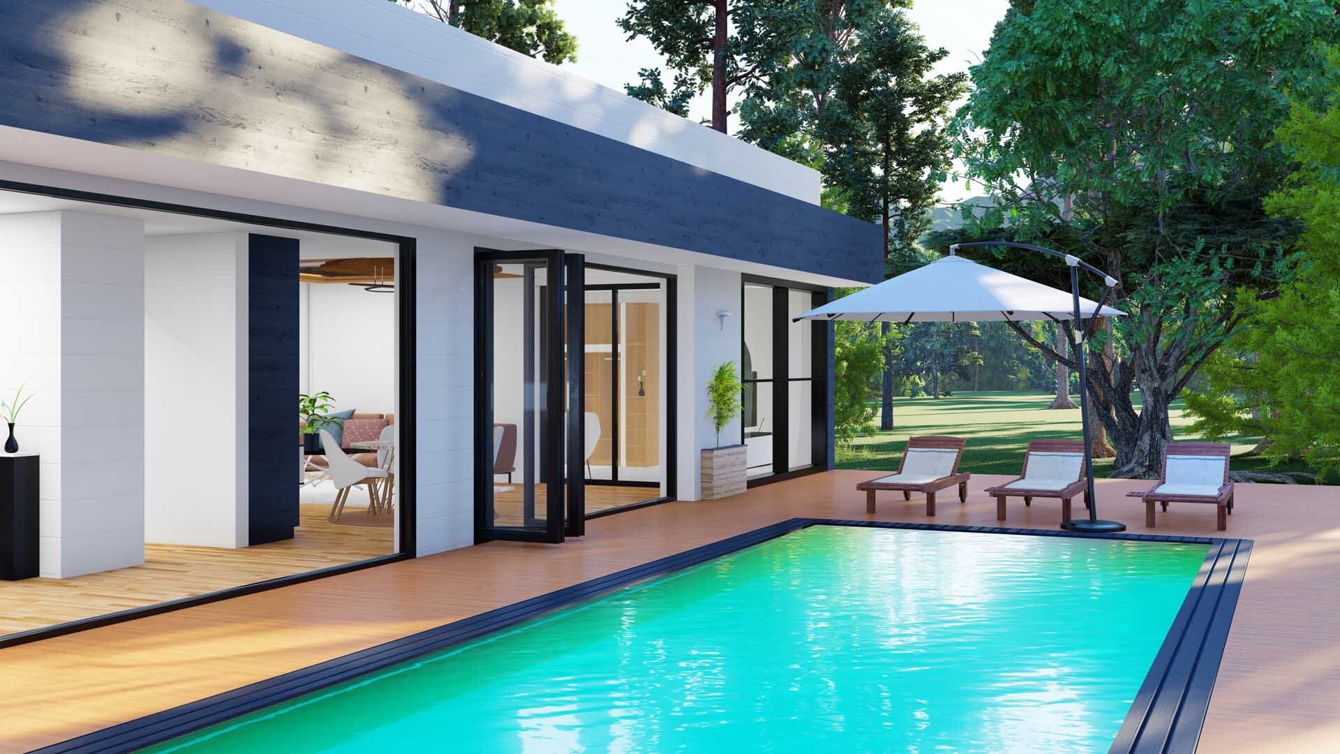 6x16 Meters Modern House FLOORPLAN 2 Bedrooms House Plan Modern Small ...