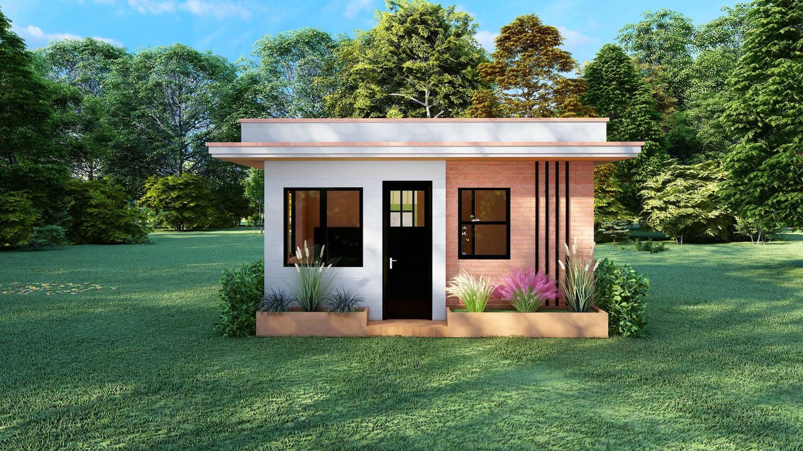 5x5 Meters Small House FLOORPLAN 1 Bedroom House Plan Modern Small ...
