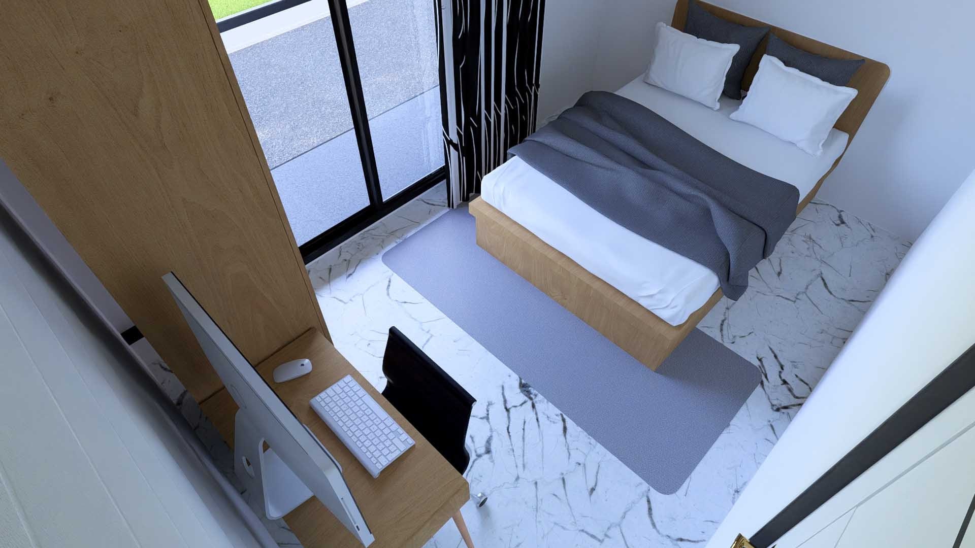 6x7 Meters Small House FLOORPLAN 2 Bedrooms House Plan Modern Small ...