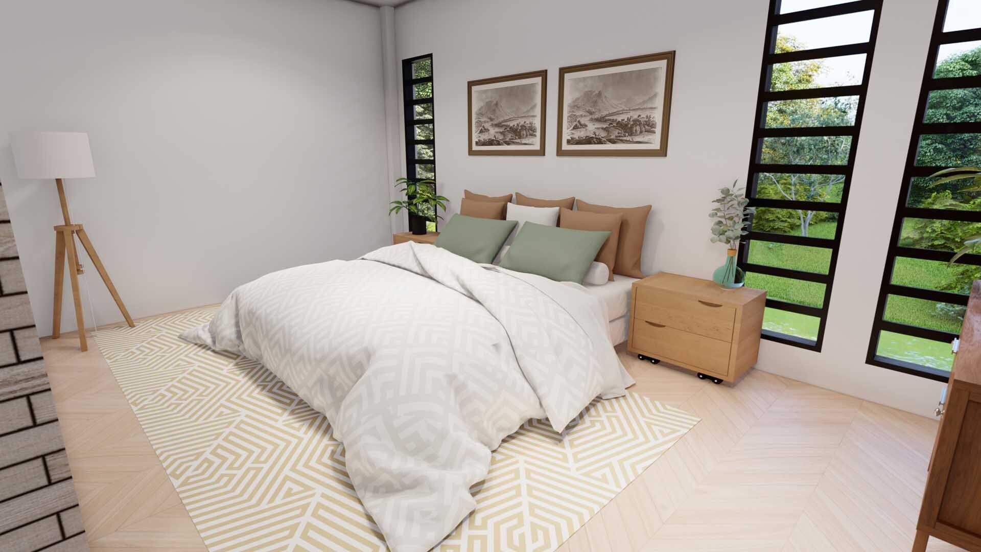 11x12 Meters House Plan and Elevation 4 Bedrooms House Plan Modern ...