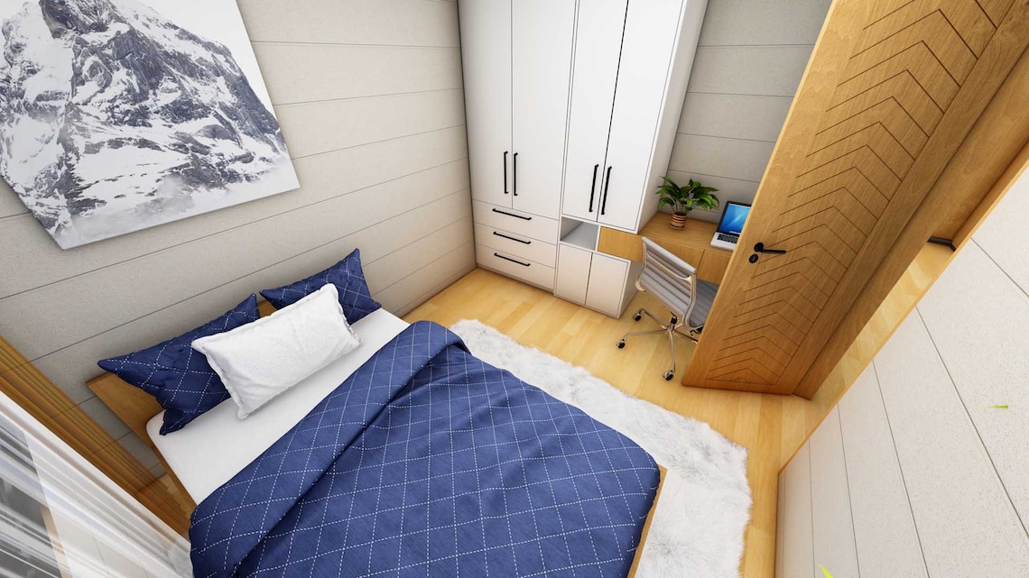 5x6 Meters Small House FLOORPLAN 2 Bedroom House Plan Modern Small ...