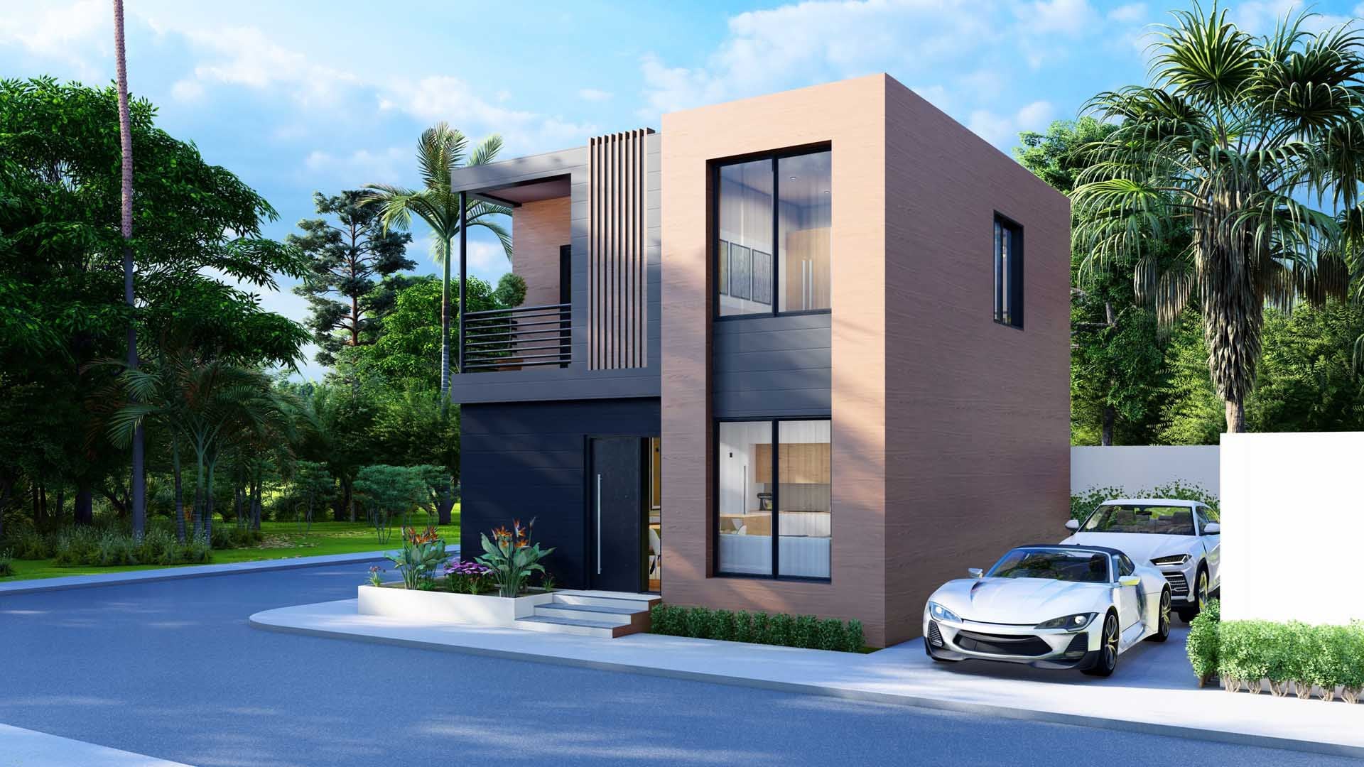 7x8 Meters Small House FLOORPLAN 3 Bedrooms House Plan Modern Small ...