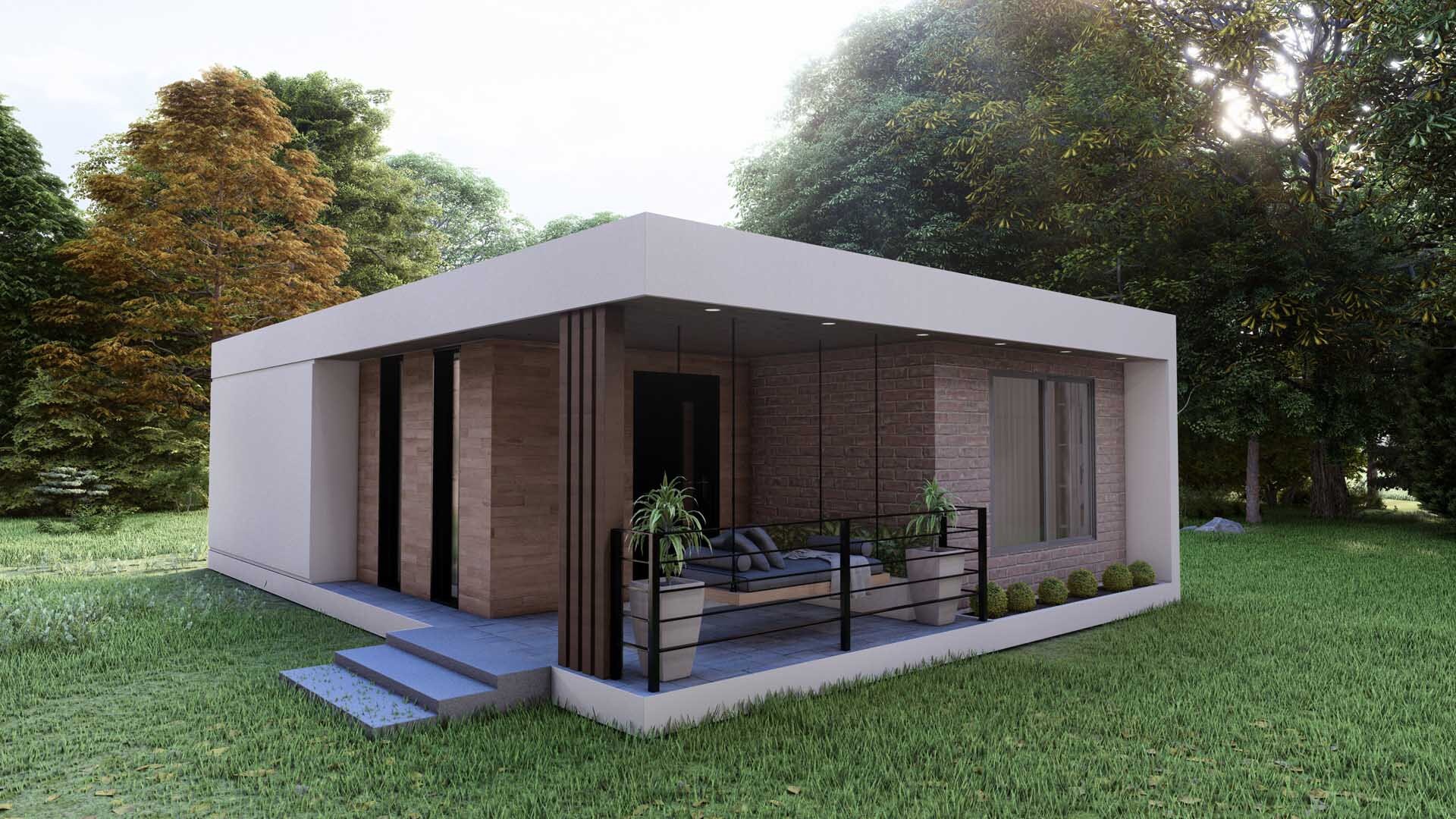 7x9 Meters Cabin House FLOORPLAN 2 Bedrooms House Plan Tiny House 1 ...