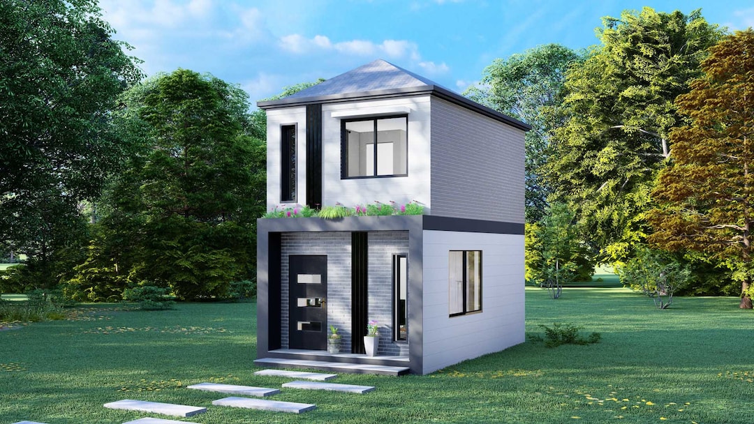 4x6 Meters Small House FLOORPLAN 1 Bedroom House Plan Modern Small ...