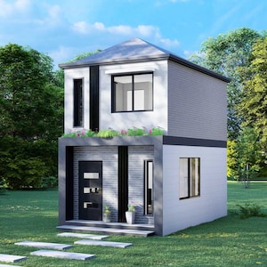 4x6 Meters Small House FLOORPLAN 1 Bedroom House Plan Modern Small ...