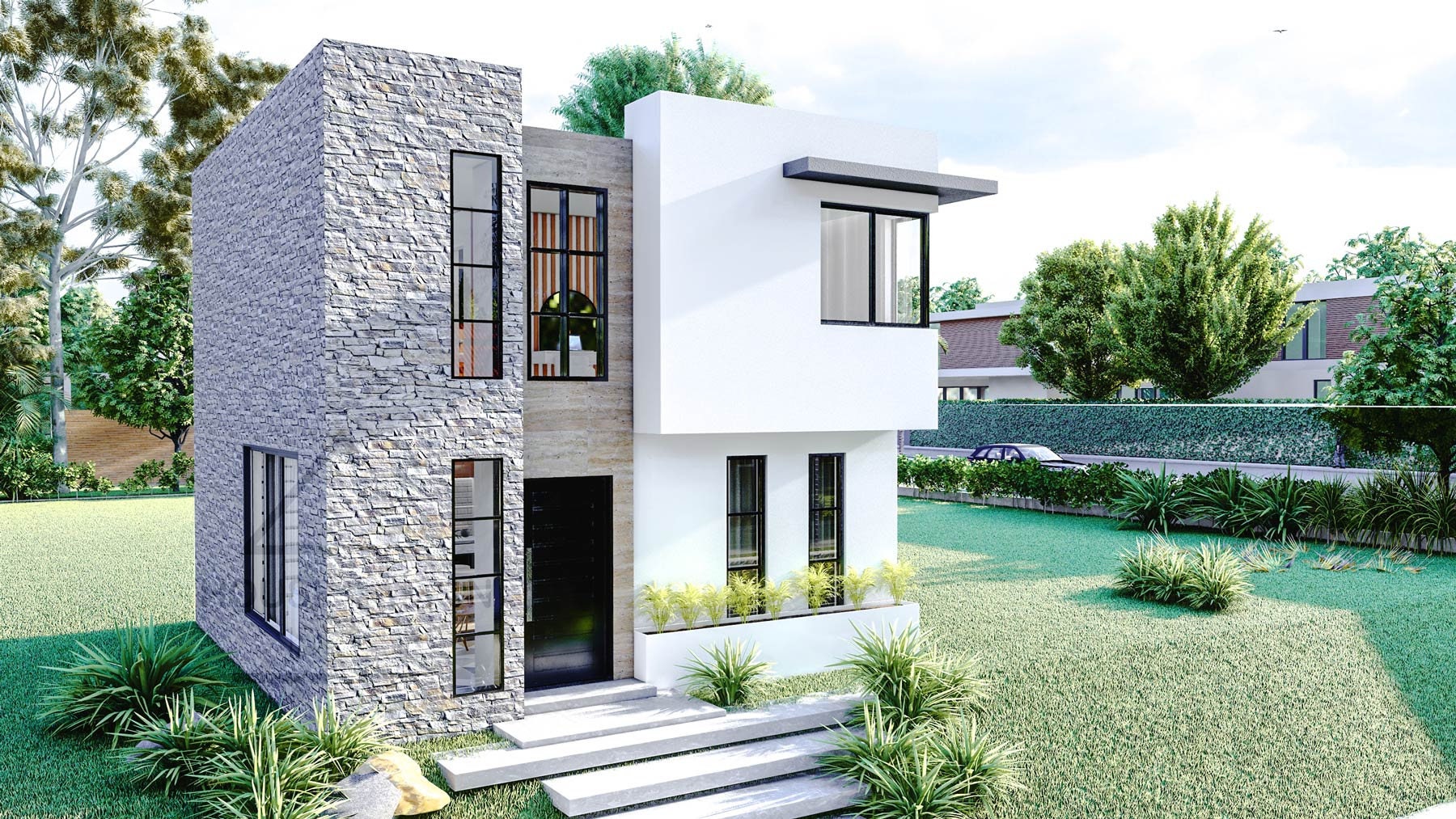 7x8 Meters Small House FLOORPLAN 4 Bedrooms House Plan - Etsy