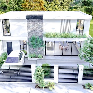 6x12 Meters Small House FLOORPLAN 3 Bedrooms House Plan Modern Small ...