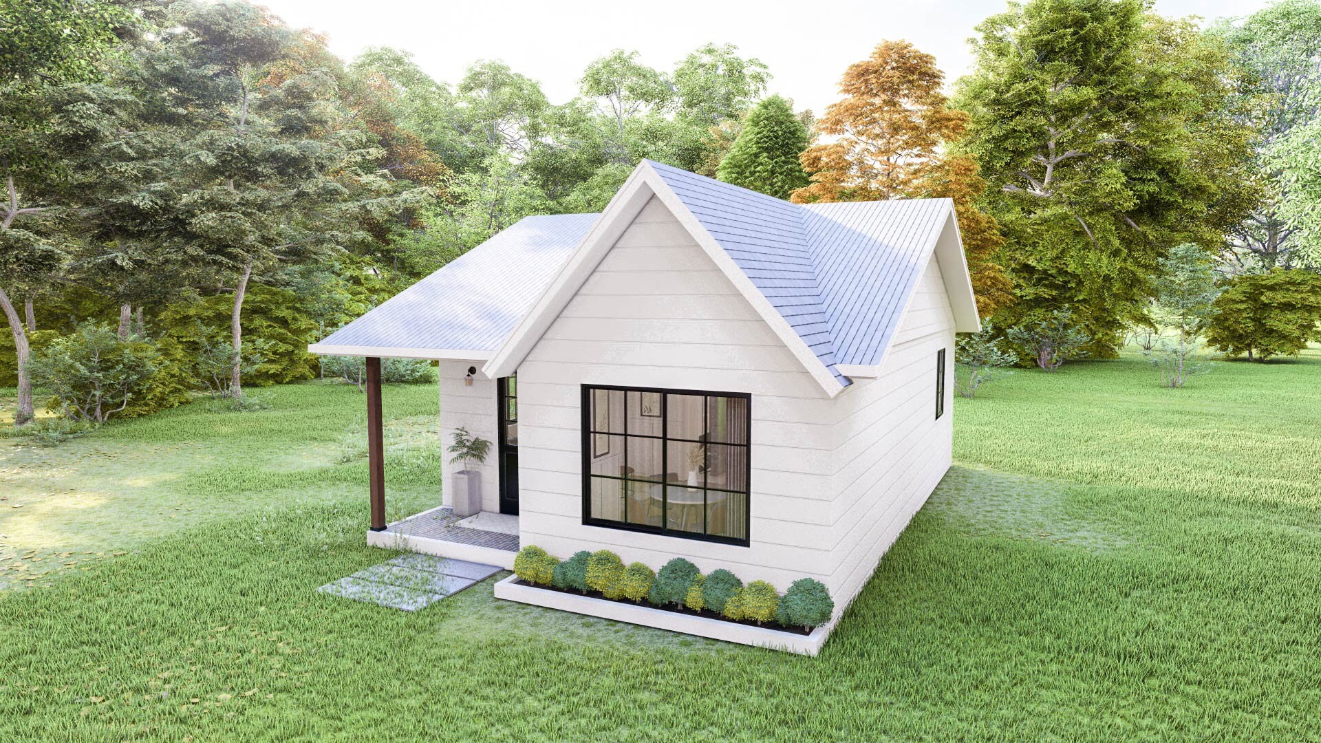 Tiny House Floorplan 7x9 Meters Cabin House 2 Bedrooms House Plan Tiny ...