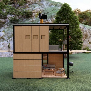 Tiny House Floorplan 2x4 Meters Small House Plan 1 Bedroom House Plan ...