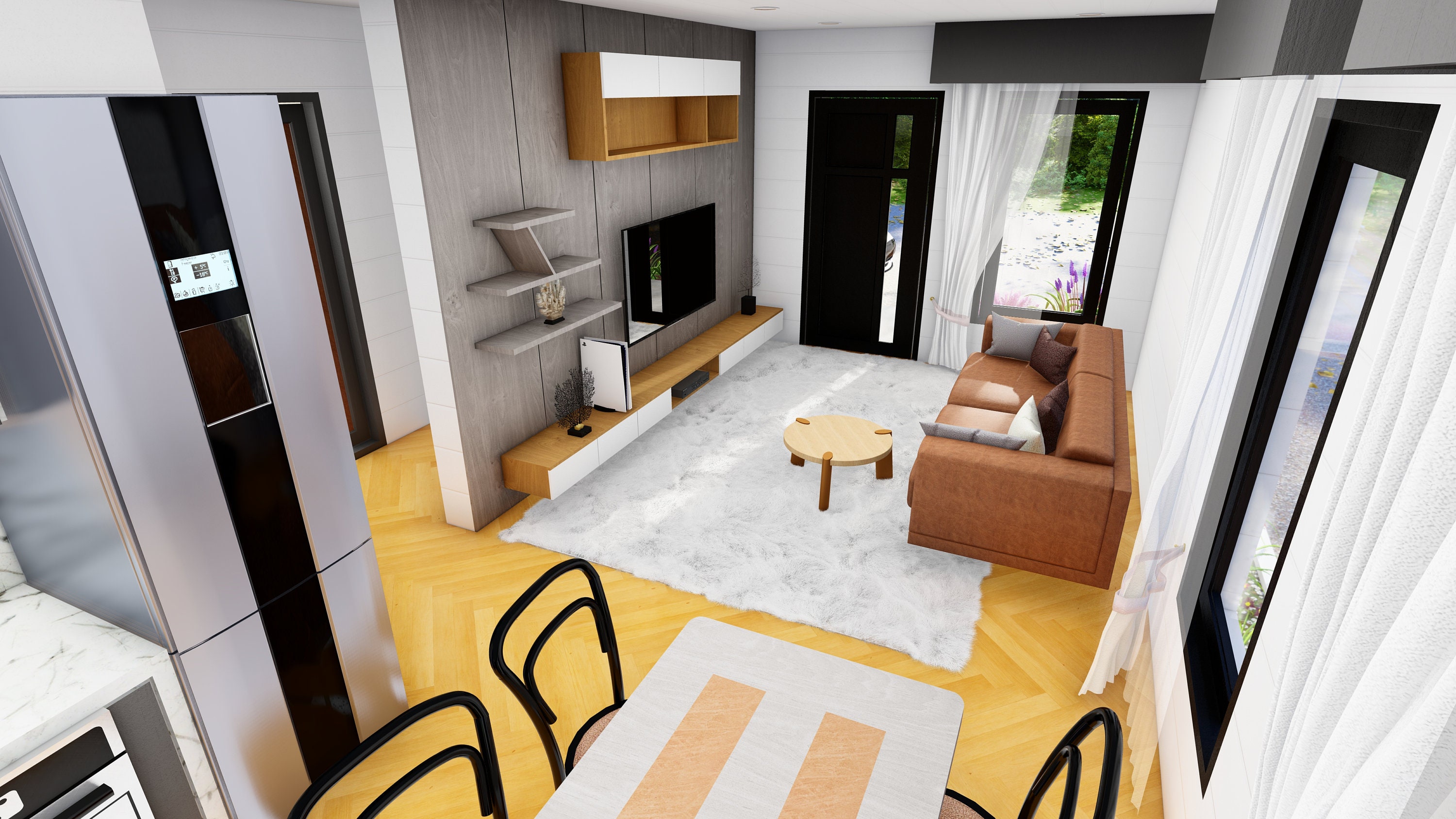 7x11 Meters Small House FLOORPLAN 2 Bedrooms House Plan Modern Small ...