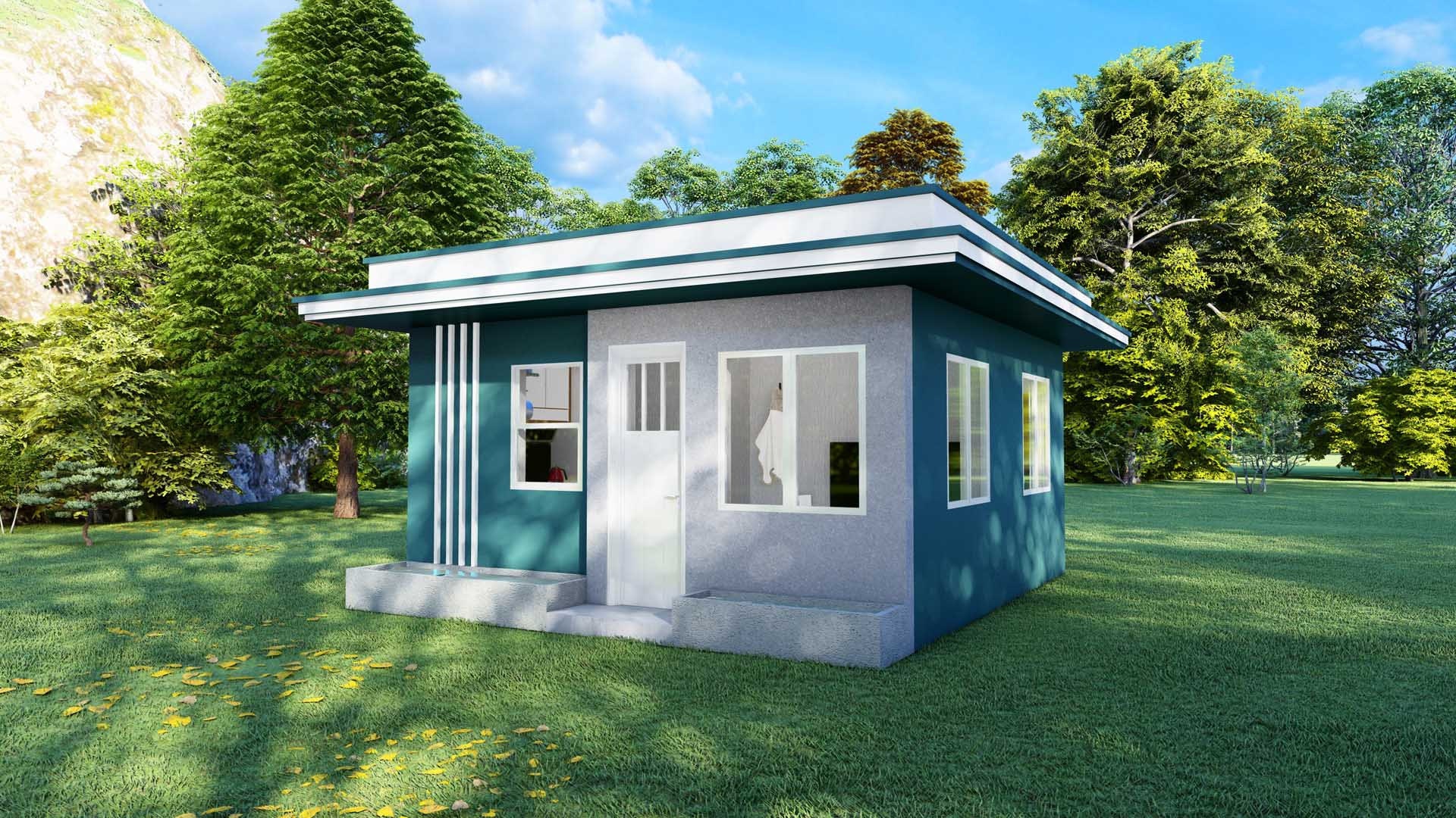 5x5 Meters Small House FLOORPLAN 1 Bedroom House Plan Modern Small ...