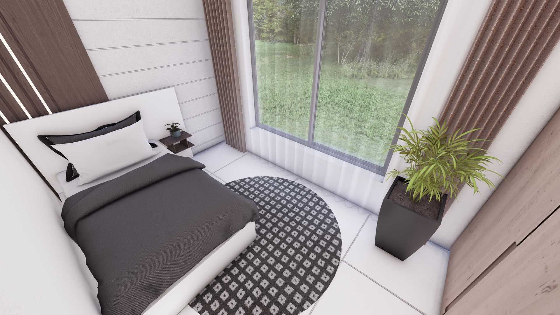 7x9 Meters Cabin House FLOORPLAN 2 Bedrooms House Plan Tiny House 1 ...