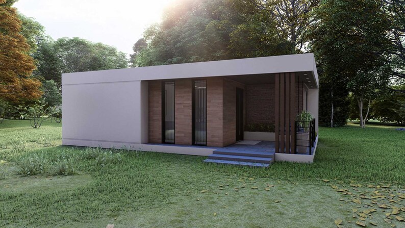 7x9 Meters Cabin House FLOORPLAN 2 Bedrooms House Plan Tiny House 1 ...