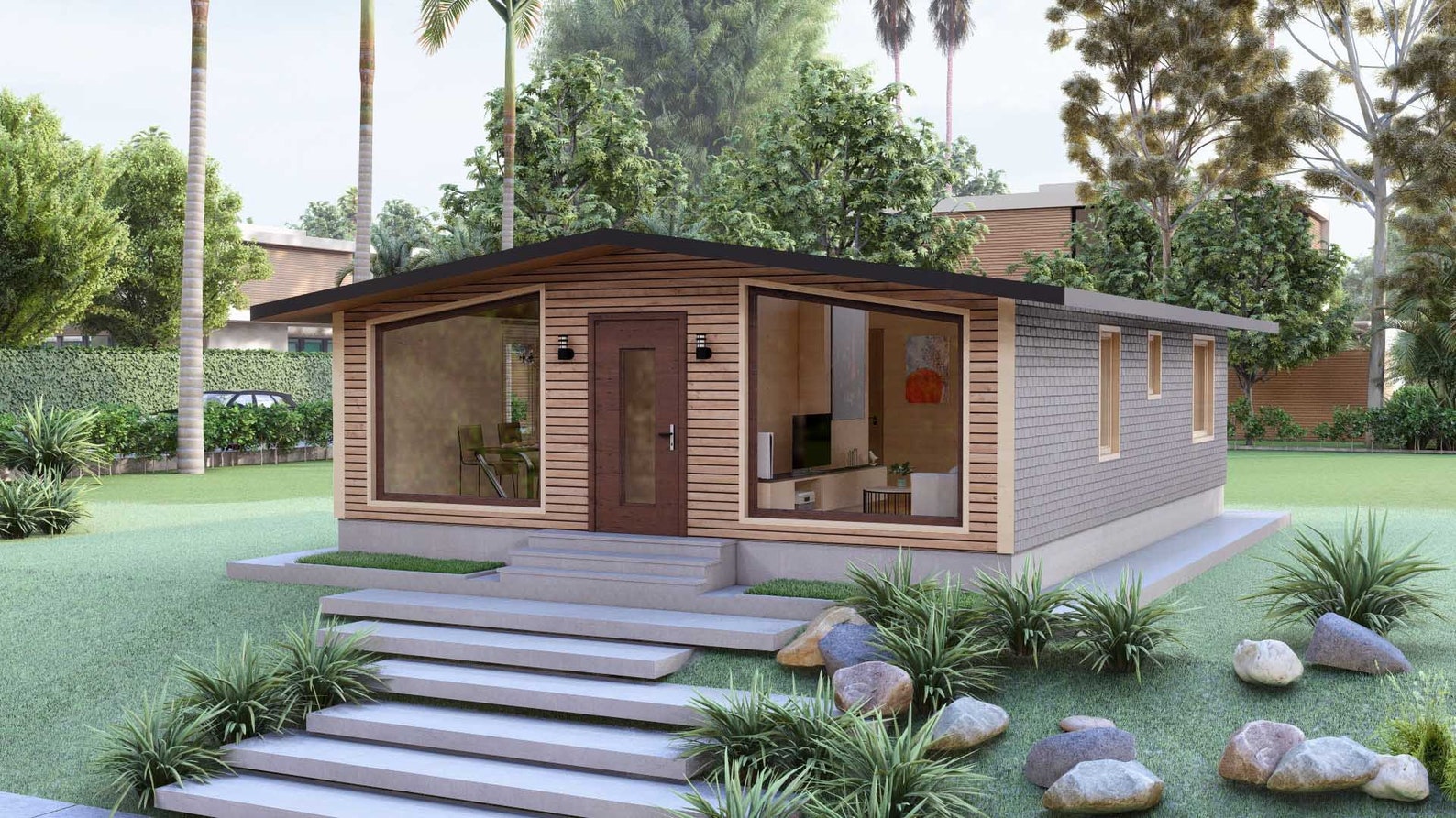 Tiny House Floorplan 7x10 Meters Cabin House 2 Bedrooms House Plan Tiny ...