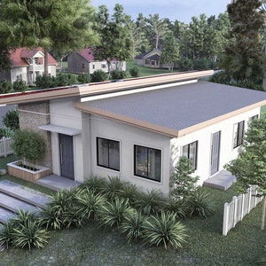 8x10 Meters Small House FLOORPLAN 2 Bedroom House Plan Modern Small ...