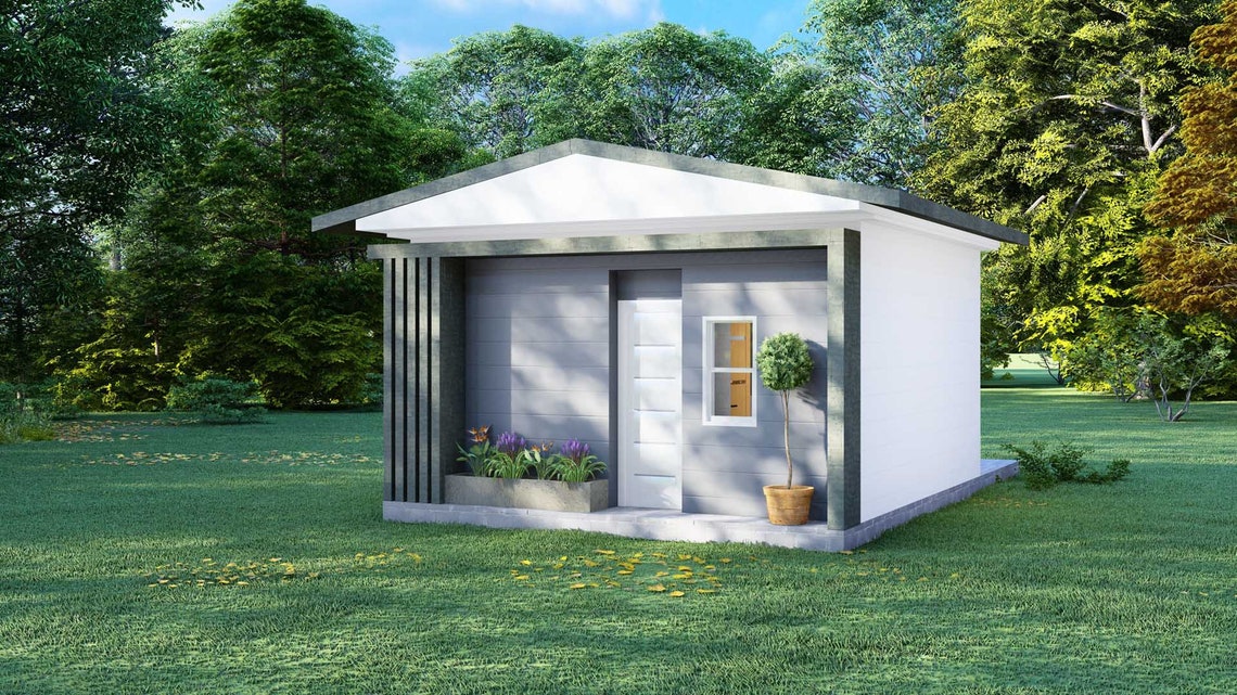 5x5 Meters Small House FLOORPLAN 1 Bedroom House Plan Modern Small ...