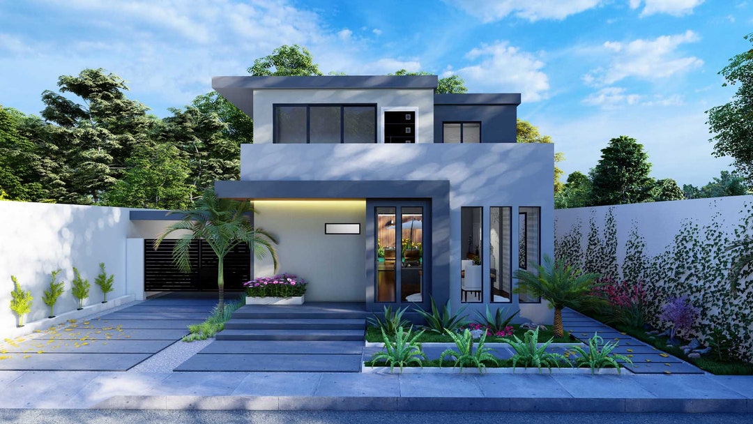 7x9 Meters Small House FLOORPLAN 3 Bedroom House Plan Modern Small ...