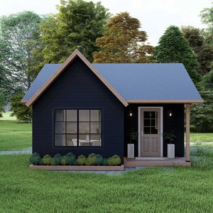 7x9 Meters Cabin House FLOORPLAN 2 Bedrooms House Plan Tiny House 1 ...