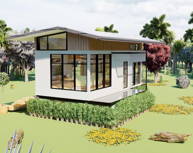 4x10 Meters Tiny House FLOORPLAN 1 Bedroom House Plan Modern Small ...