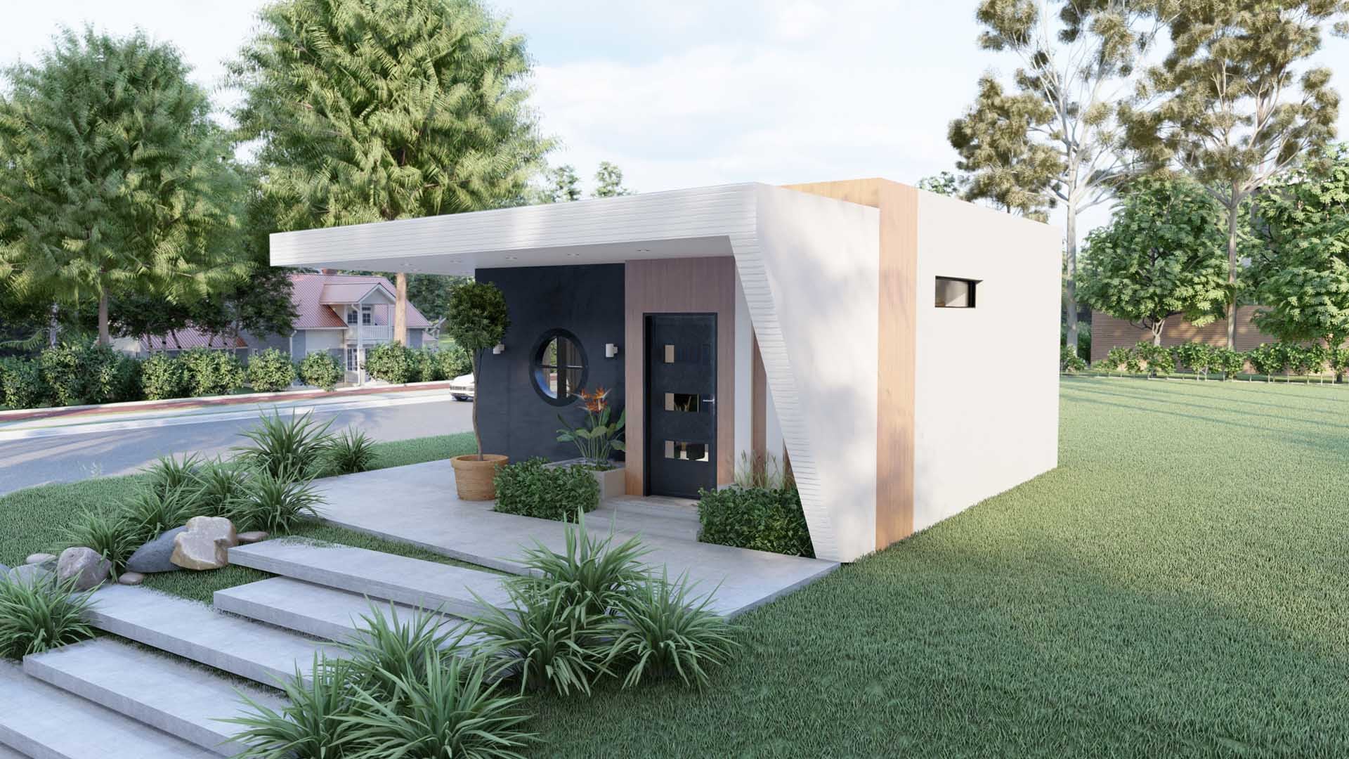 6x7 Meters Small House FLOORPLAN 1 Bedroom House Plan Modern Small ...