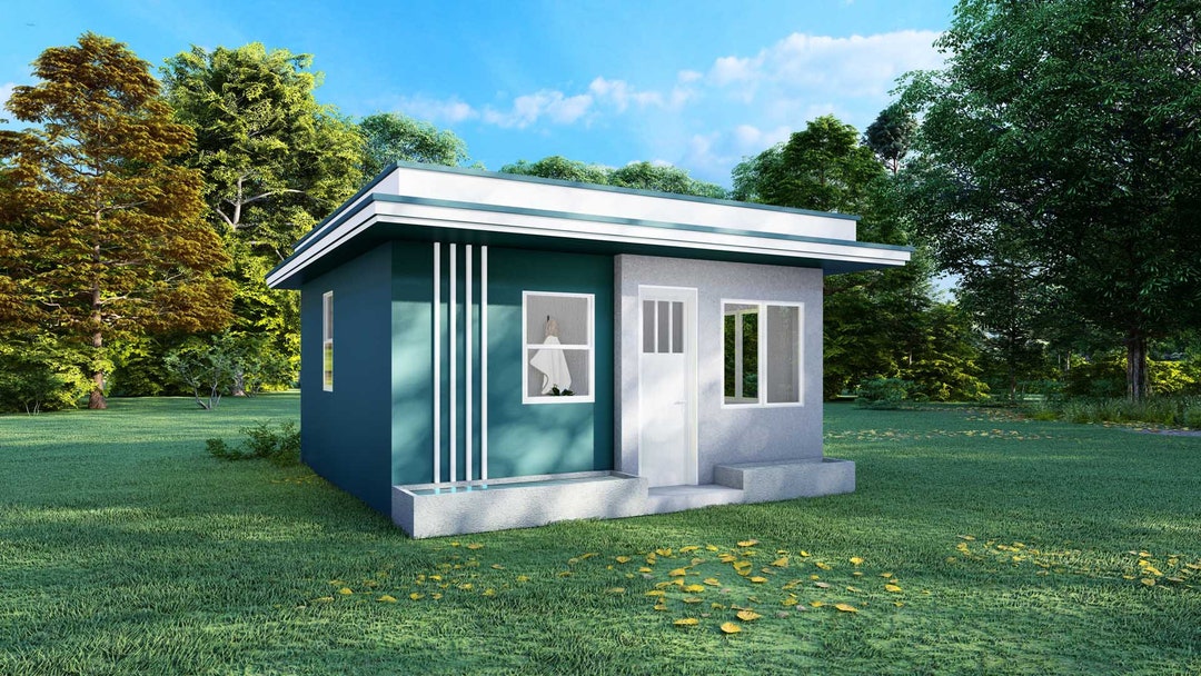 5x5 Meters Small House FLOORPLAN 1 Bedroom House Plan Modern Small ...