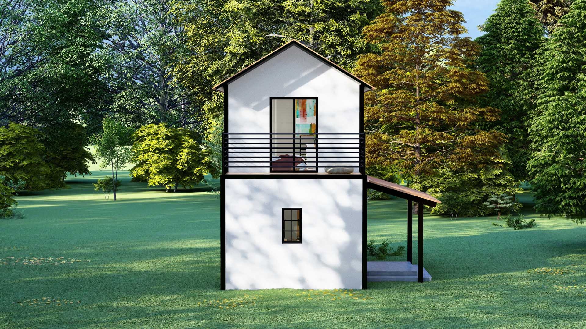 4x7 Meters Small House FLOORPLAN 1 Bedroom House Plan Modern Small ...