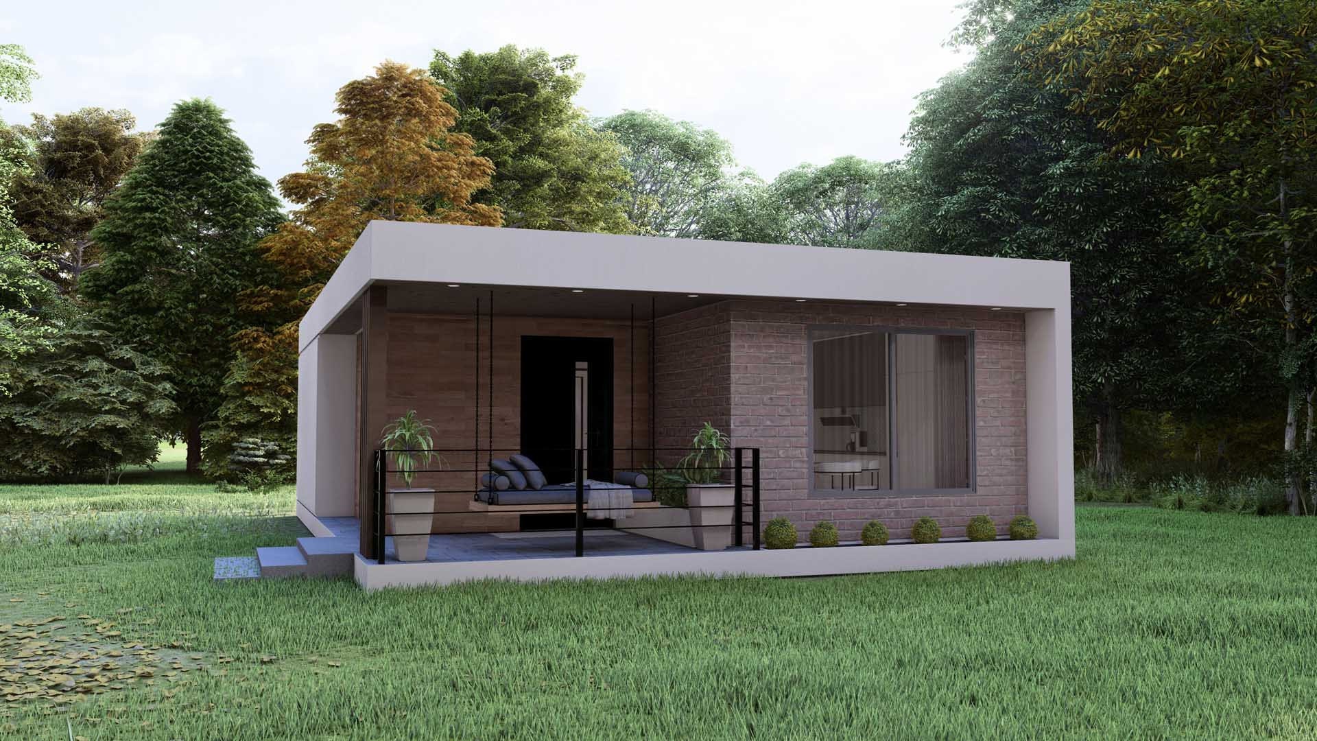 7x9 Meters Cabin House FLOORPLAN 2 Bedrooms House Plan Tiny House 1 ...