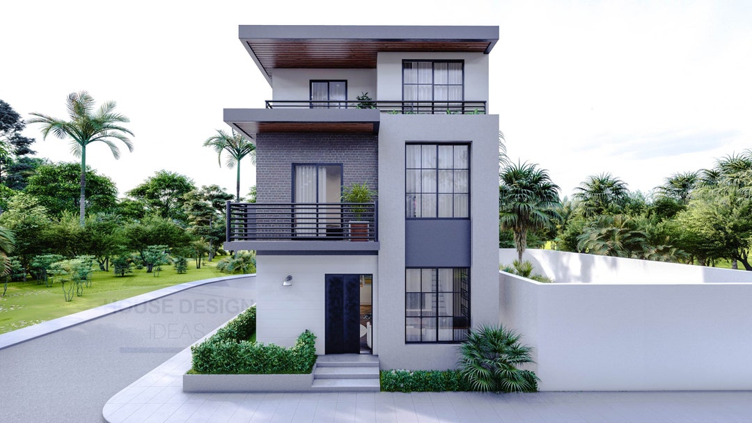 6x7 Meters Small House FLOORPLAN 4 Bedroom House Plan Modern House 3 ...