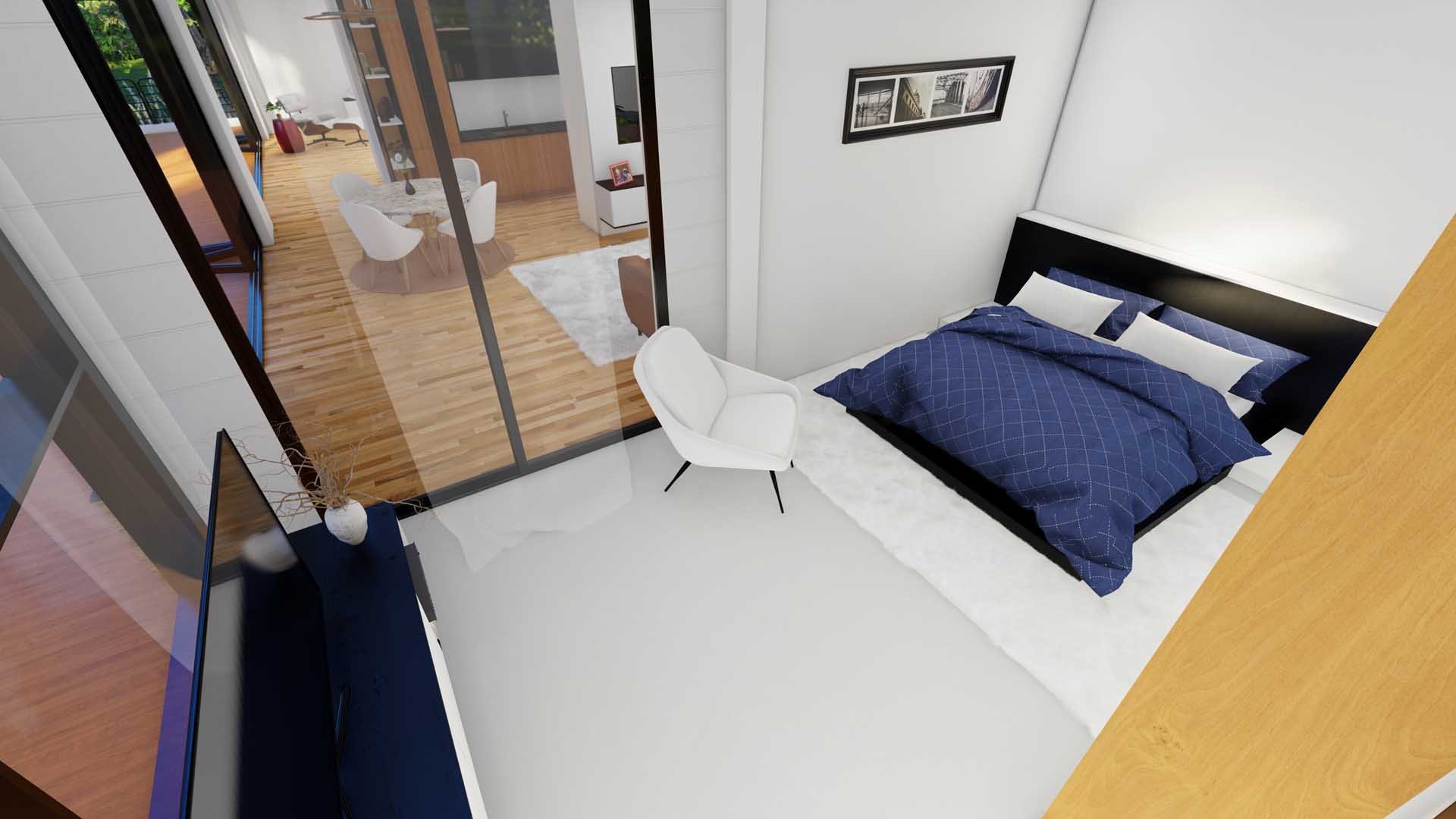 6x16 Meters Modern House FLOORPLAN 2 Bedrooms House Plan Modern Small ...