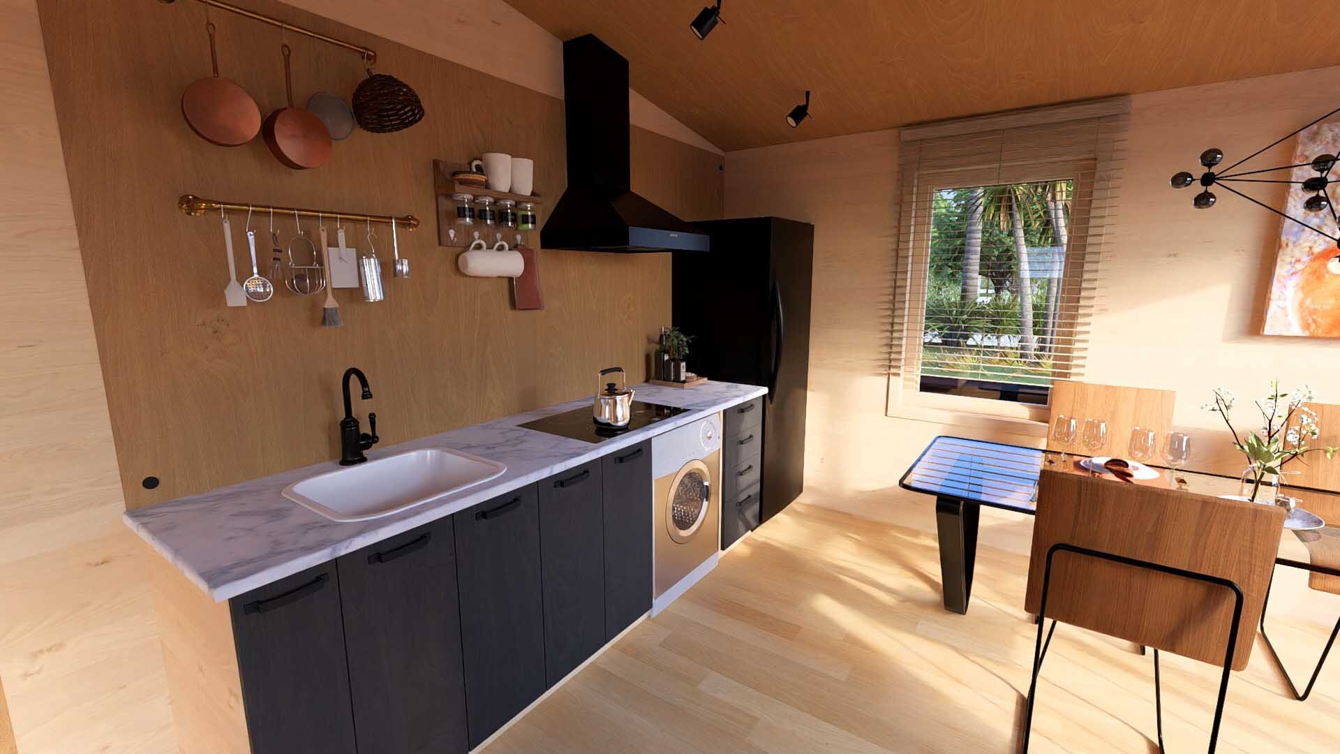 7x9 Meters Cabin House FLOORPLAN 2 Bedrooms House Plan Modern House 1 ...