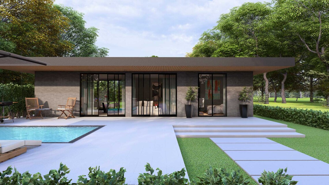 5x12 Meters Small House FLOORPLAN 1 Bedroom House Plan Modern Small ...