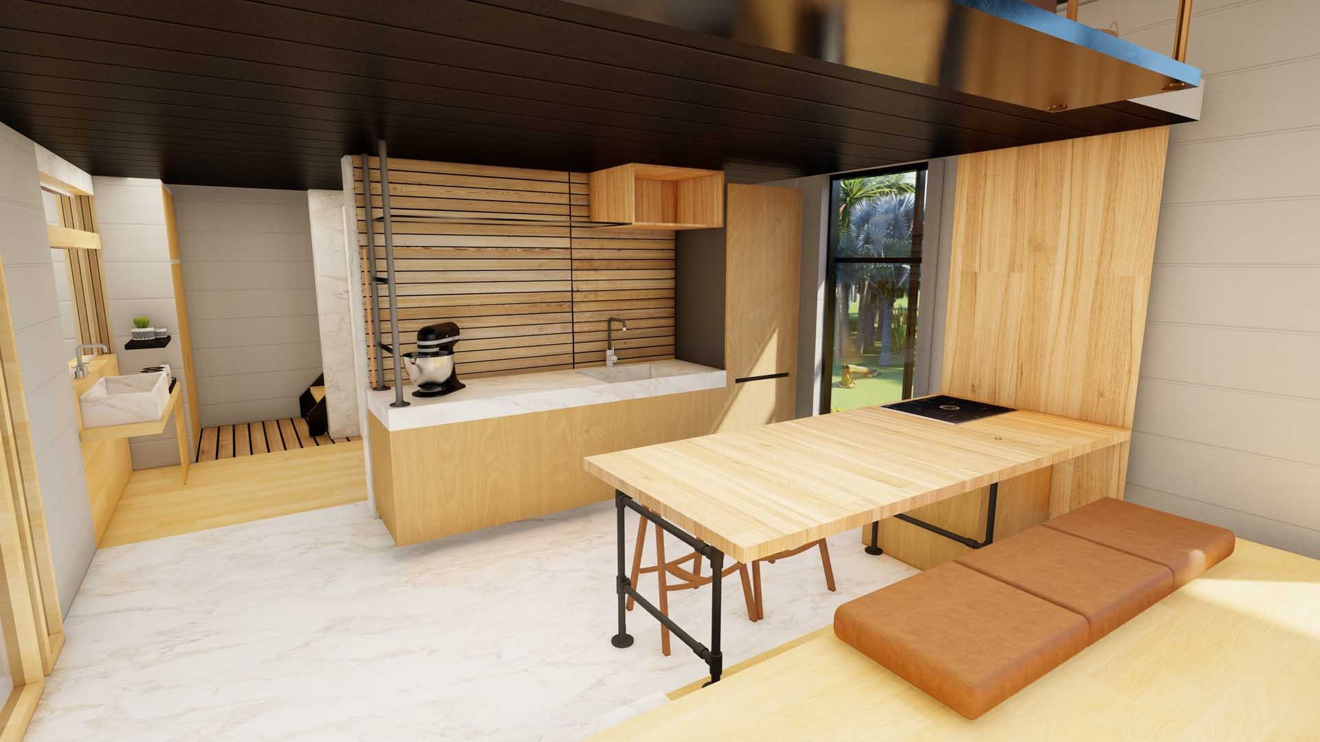 4x10 Meters Tiny House FLOORPLAN 1 Bedroom House Plan Modern Small ...