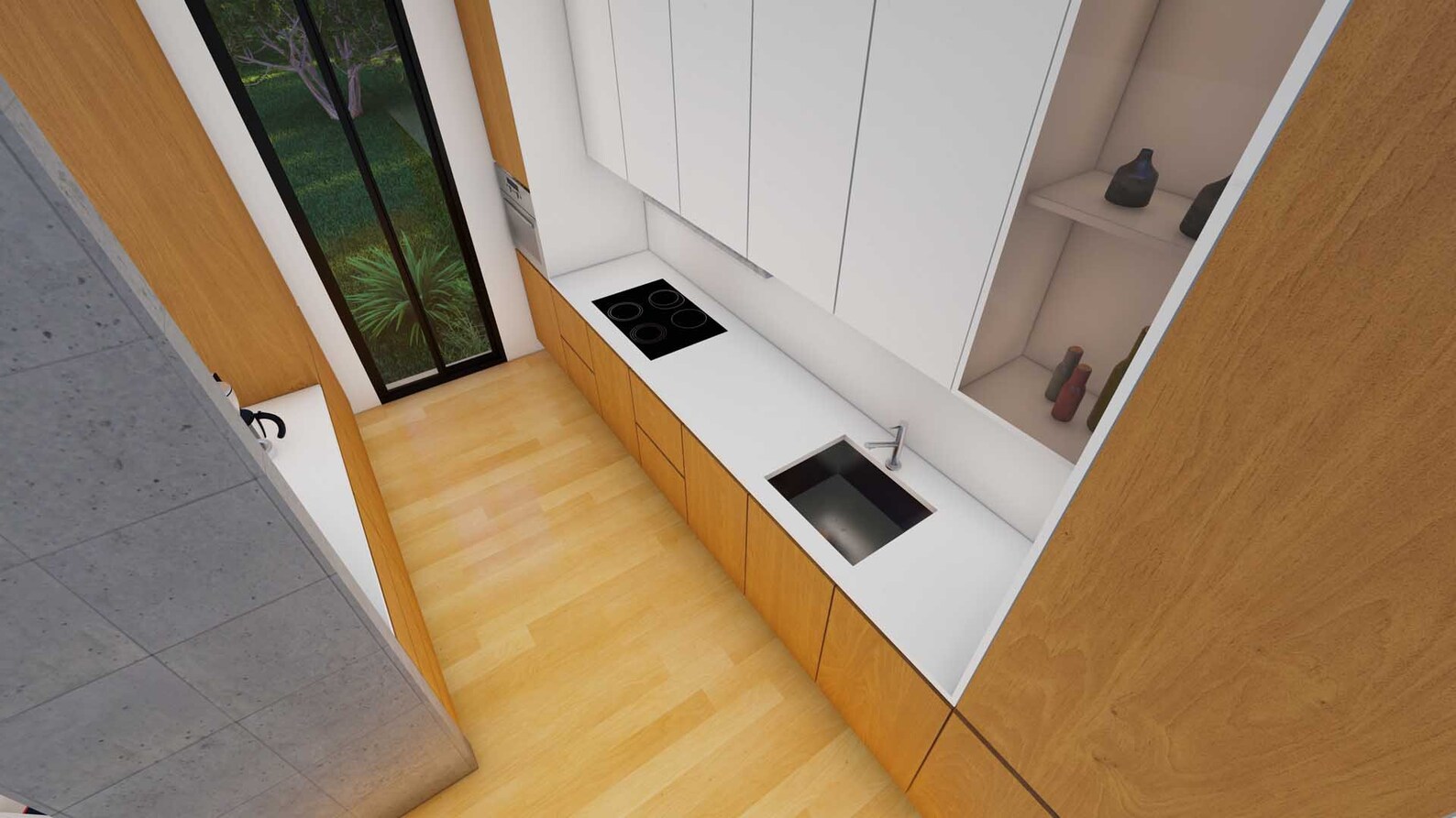 6x16 Meters Modern House FLOORPLAN 2 Bedrooms House Plan Modern Small ...