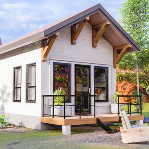 4x8 Meters Small House FLOORPLAN 1 Bedroom House Plan Modern Small ...