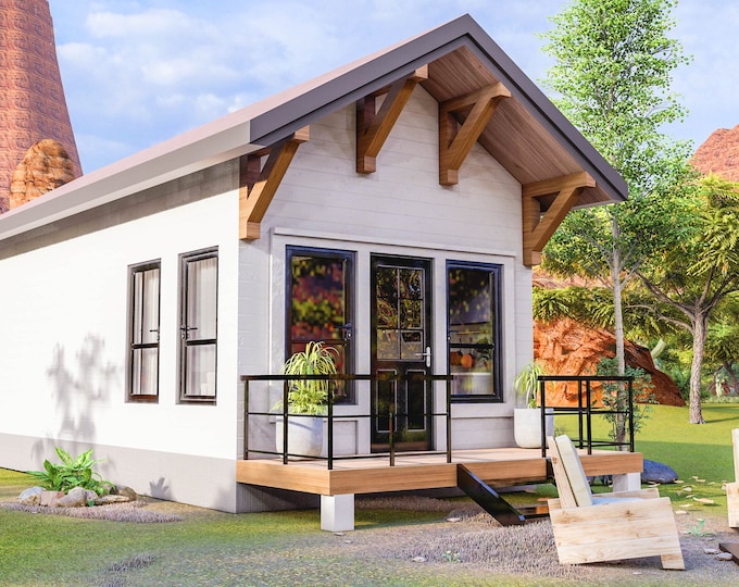 4x8 Meters Small House FLOORPLAN 1 Bedroom House Plan Modern Small ...