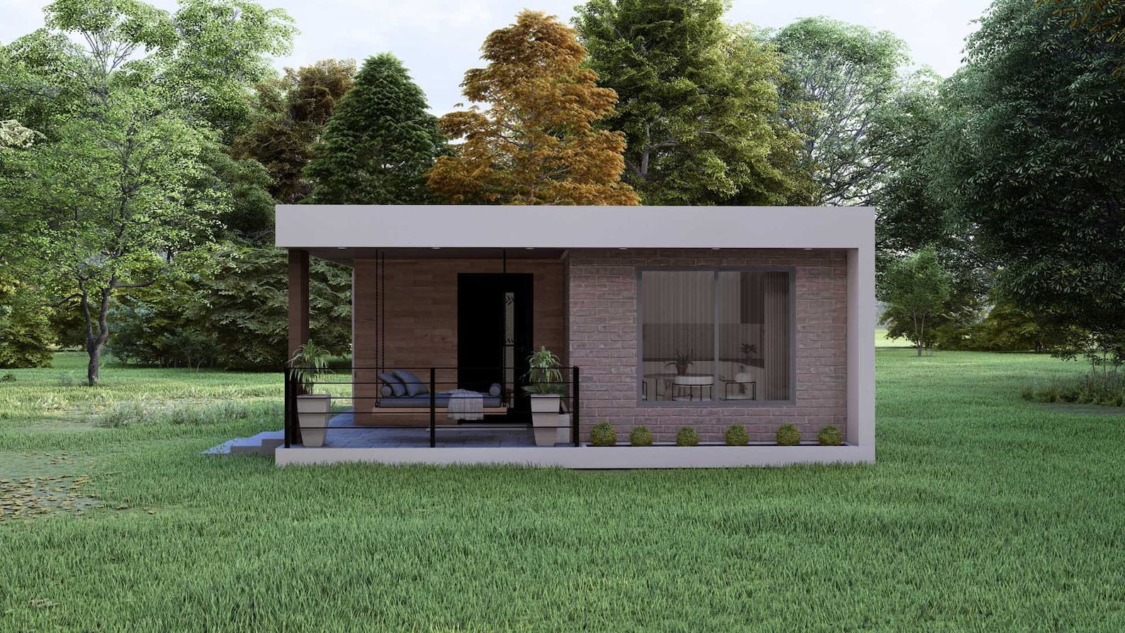 7x9 Meters Cabin House FLOORPLAN 2 Bedrooms House Plan Tiny House 1 ...