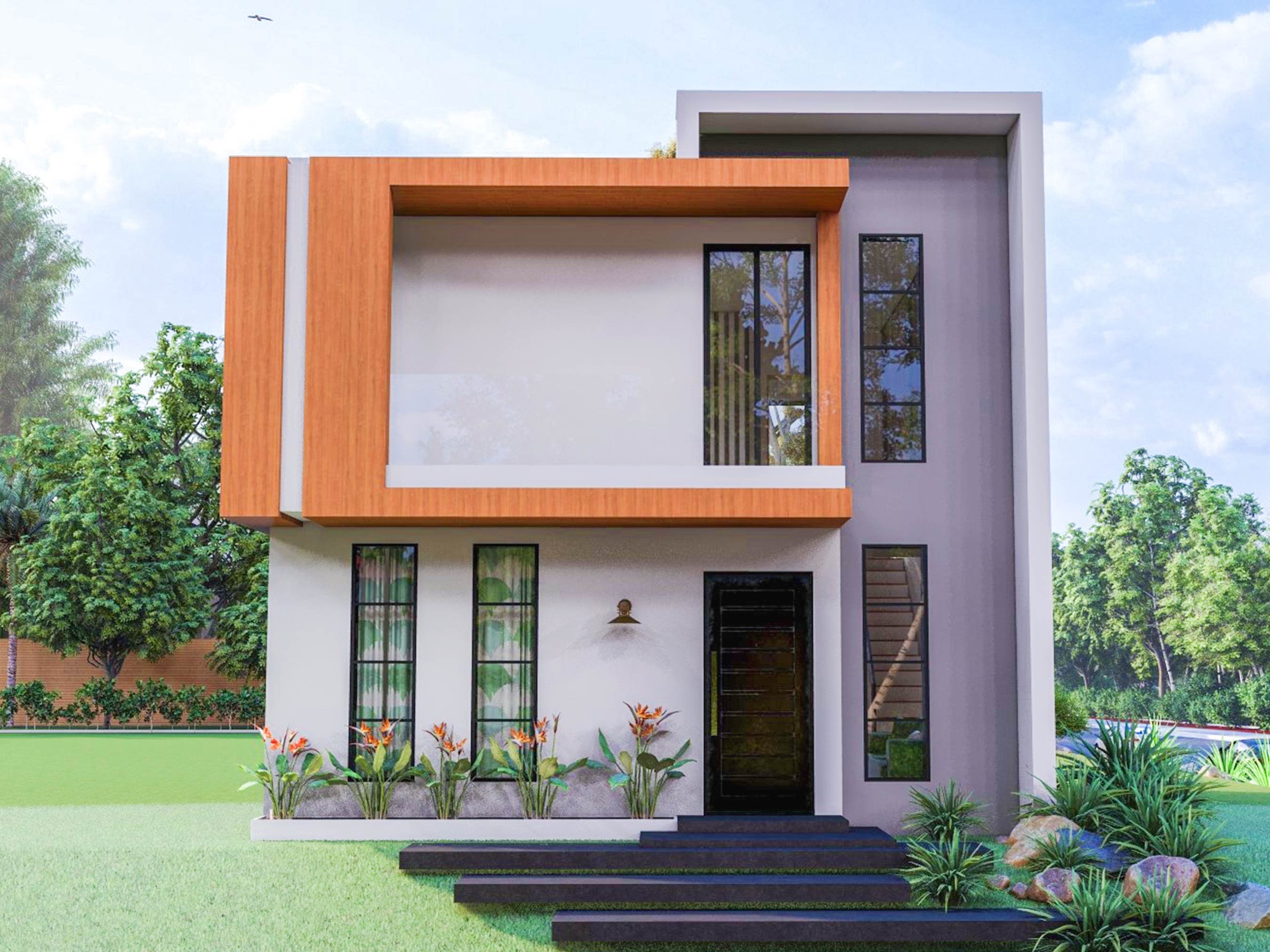 7x9 Meters Cabin House FLOORPLAN 3 Bedrooms House Plan Modern House 2 ...