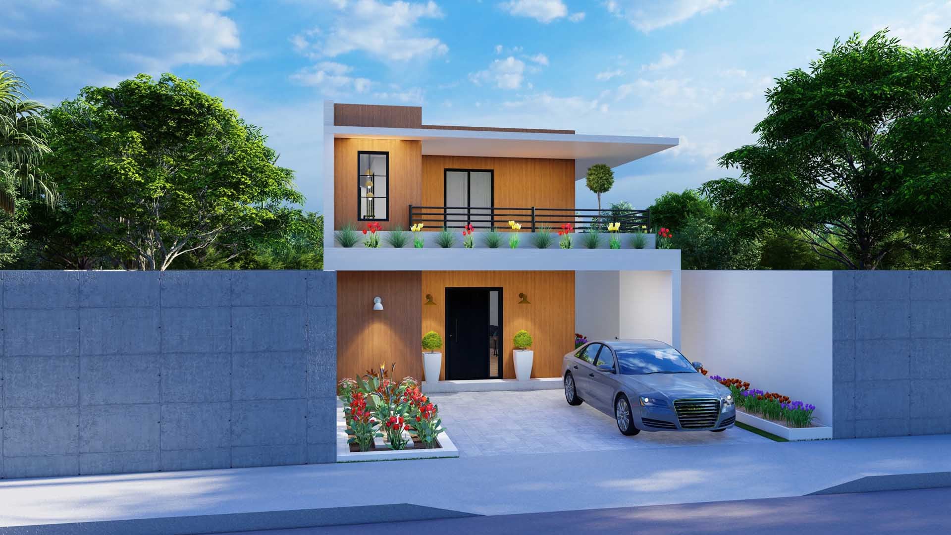 6x10 Meters House FLOORPLAN and ELEVATION 2 Bedroom House Plan Modern ...