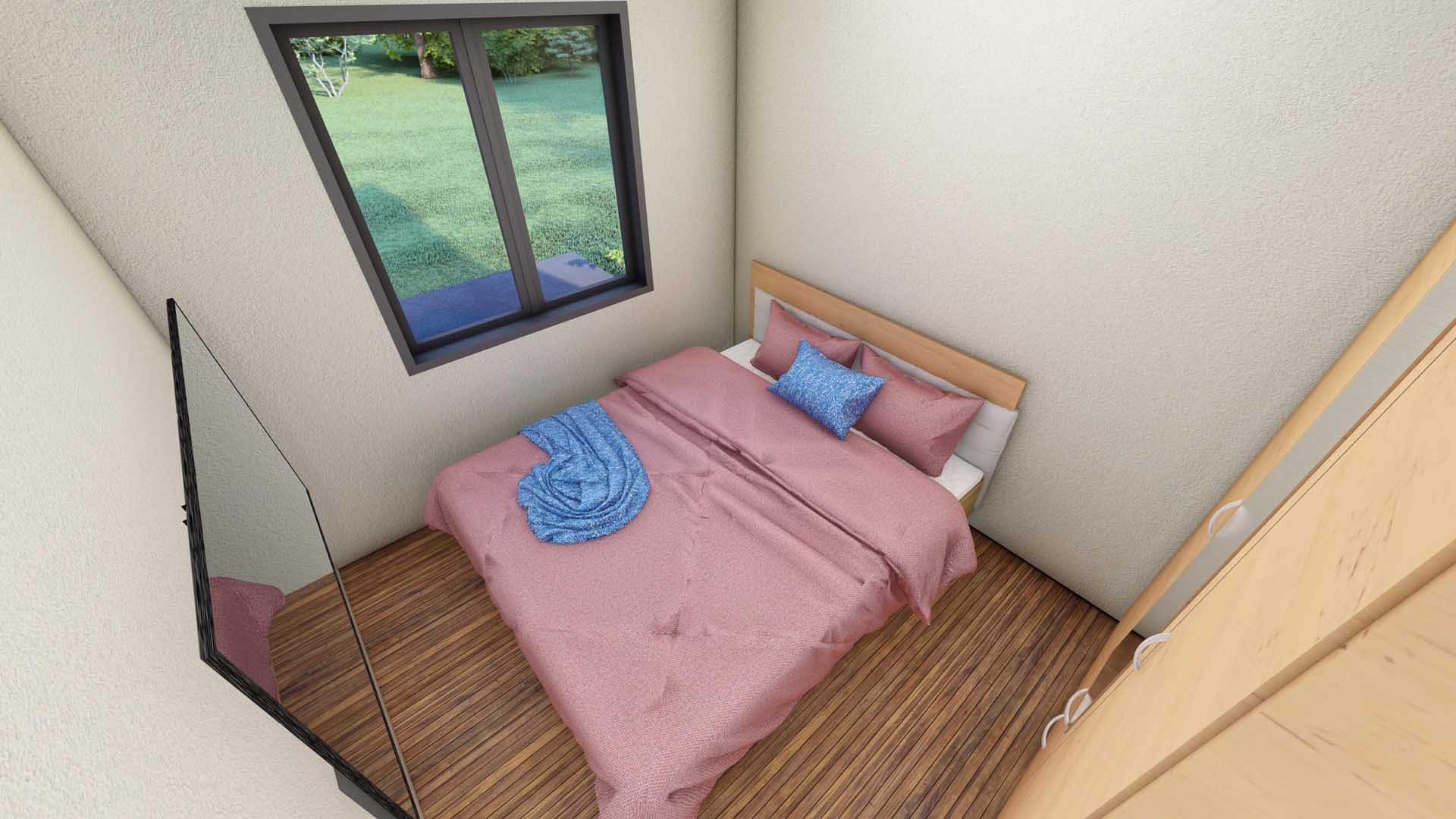 5x5 Meters Small House FLOORPLAN 1 Bedroom House Plan Modern Small ...