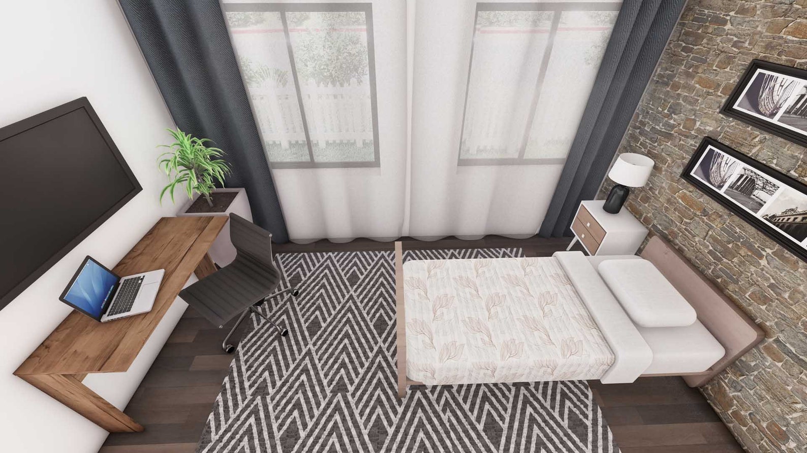 8x10 Meters Small House FLOORPLAN 2 Bedroom House Plan Modern Small ...