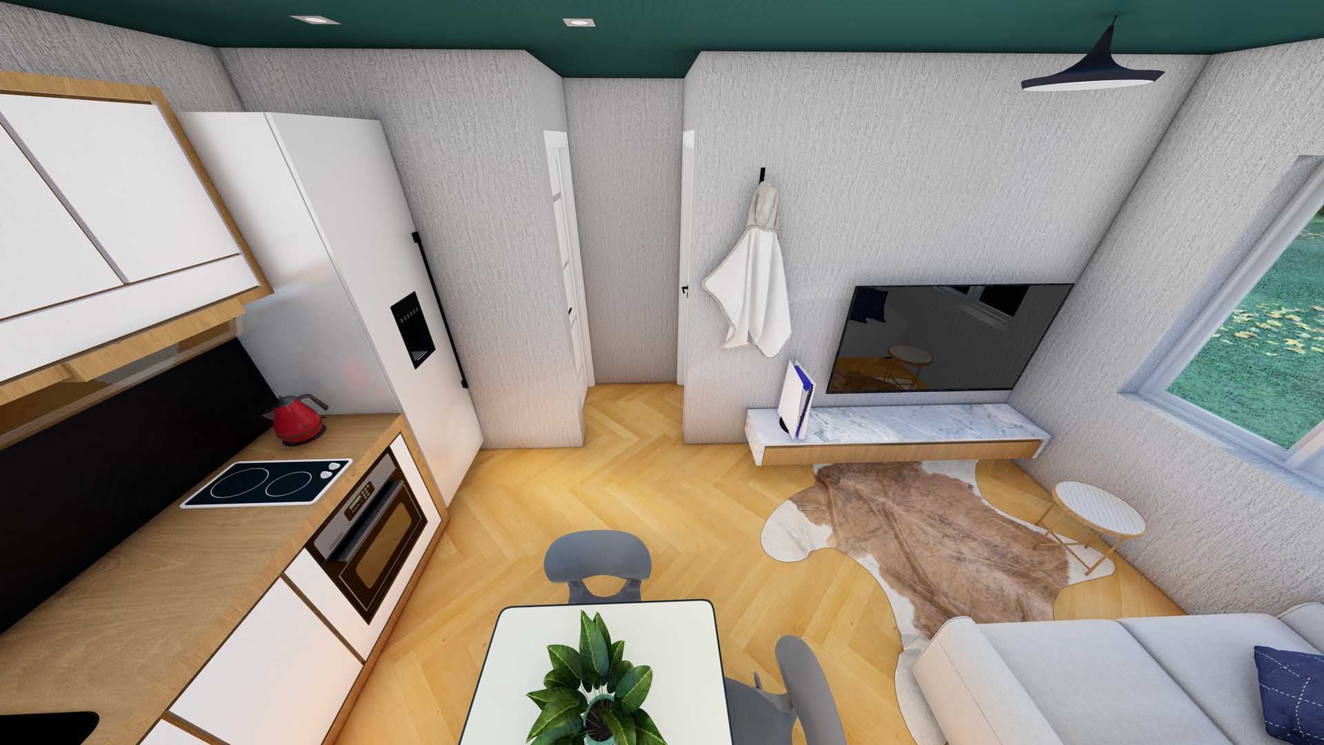 5x5 Meters Small House FLOORPLAN 1 Bedroom House Plan Modern Small ...