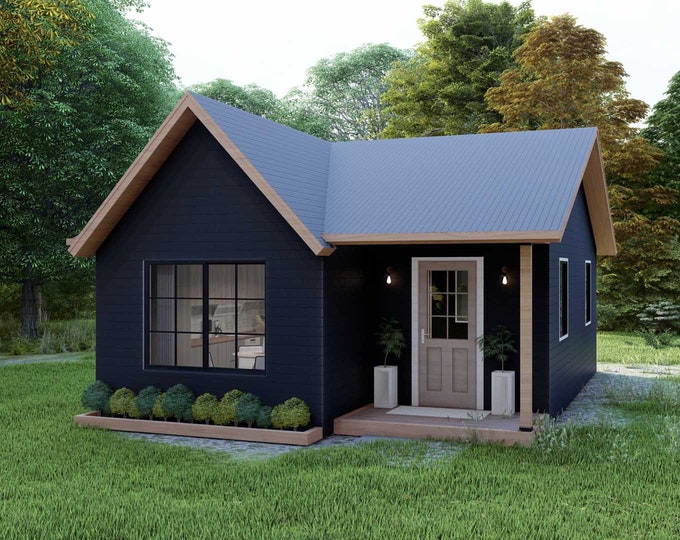 7x9 Meters Cabin House FLOORPLAN 2 Bedrooms House Plan Tiny House 1 ...