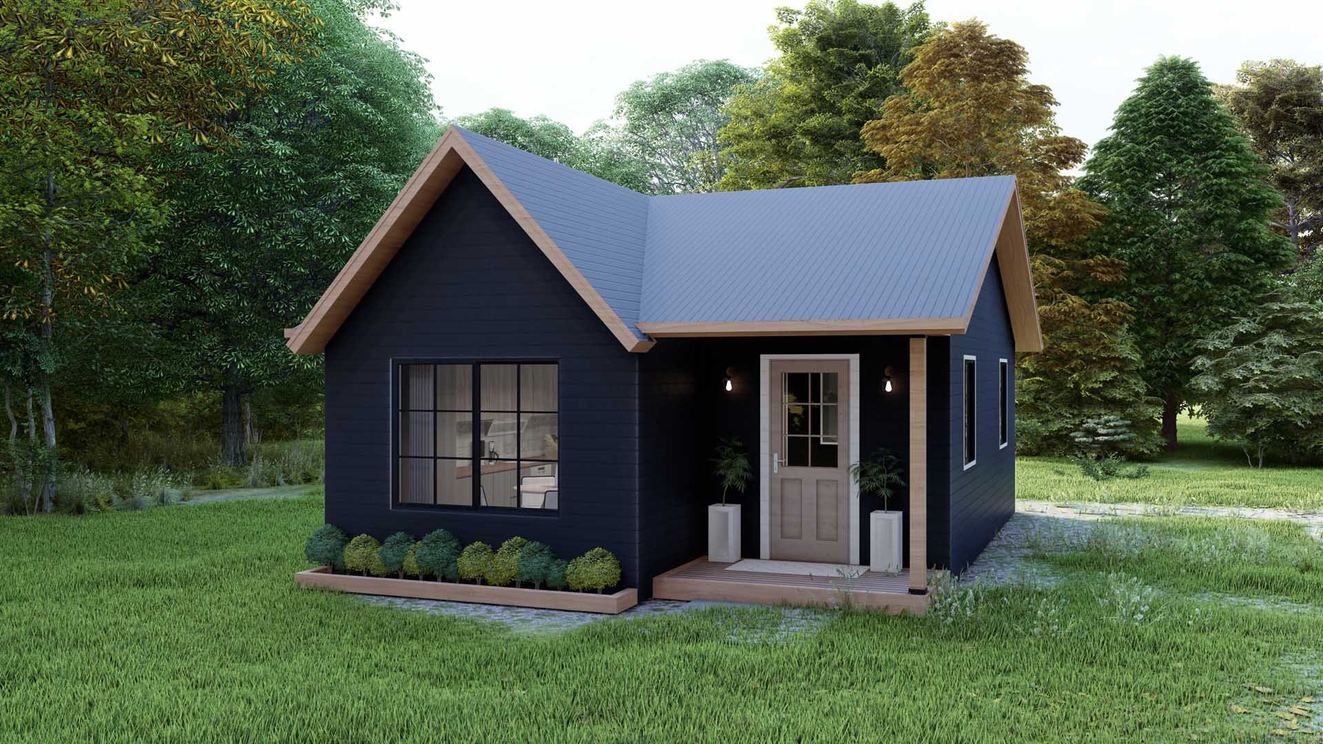 7x9 Meters Cabin House FLOORPLAN 2 Bedrooms House Plan Tiny House 1 ...