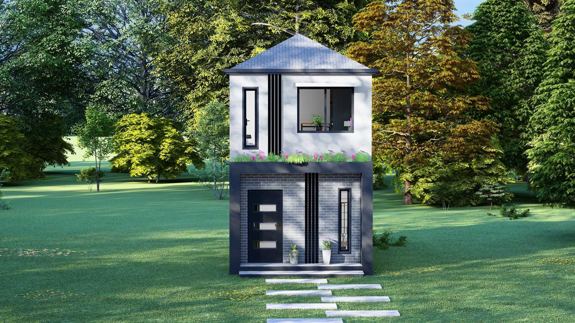 4x6 Meters Small House FLOORPLAN 1 Bedroom House Plan Modern Small ...