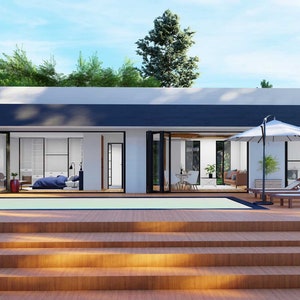 6x16 Meters Modern House FLOORPLAN 2 Bedrooms House Plan Modern Small ...